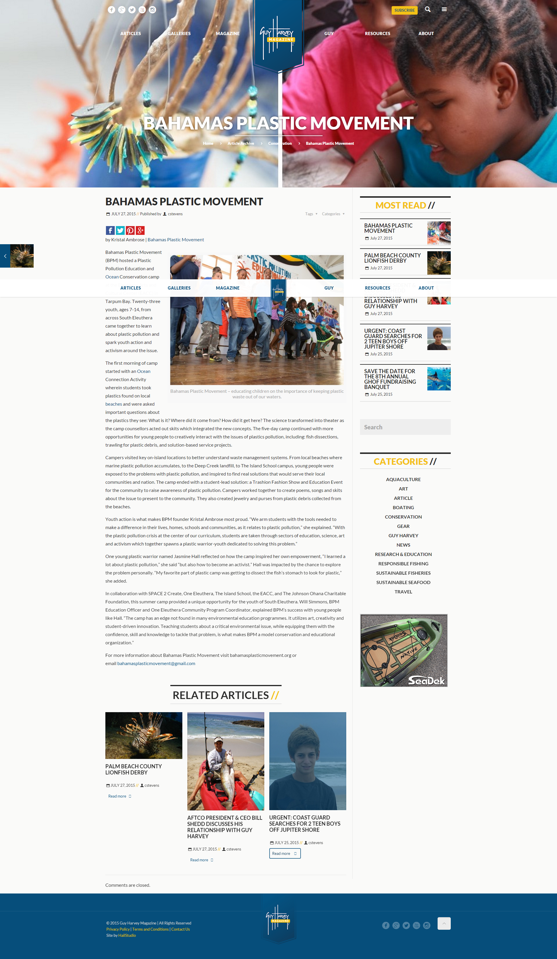 Bahamas Plastic Movement Guy Harvey Magazine – Erik Kruthoff Photography